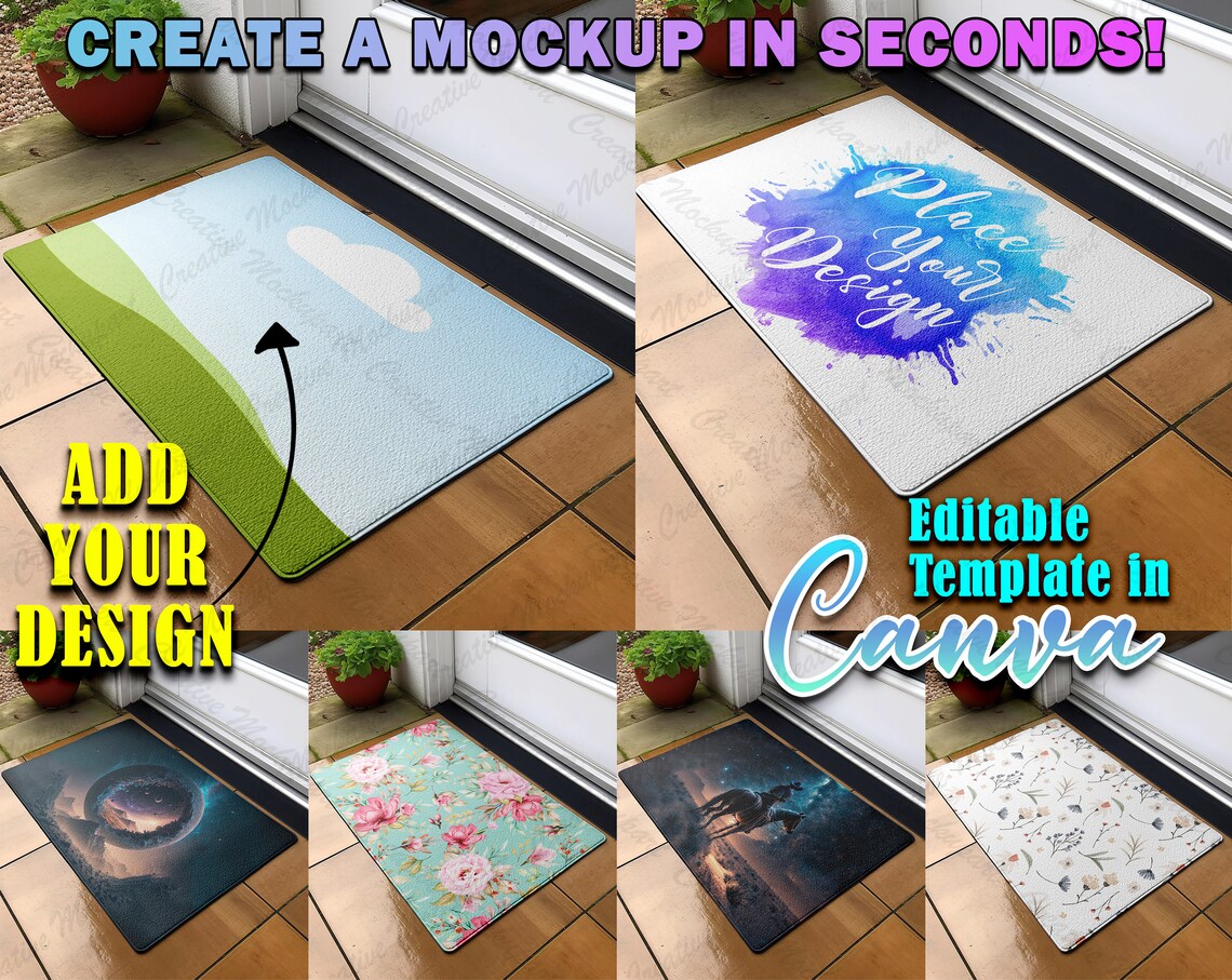 Canva Frame 24x16 Inch Floor Mat Mockup for Dye Sublimation - Etsy