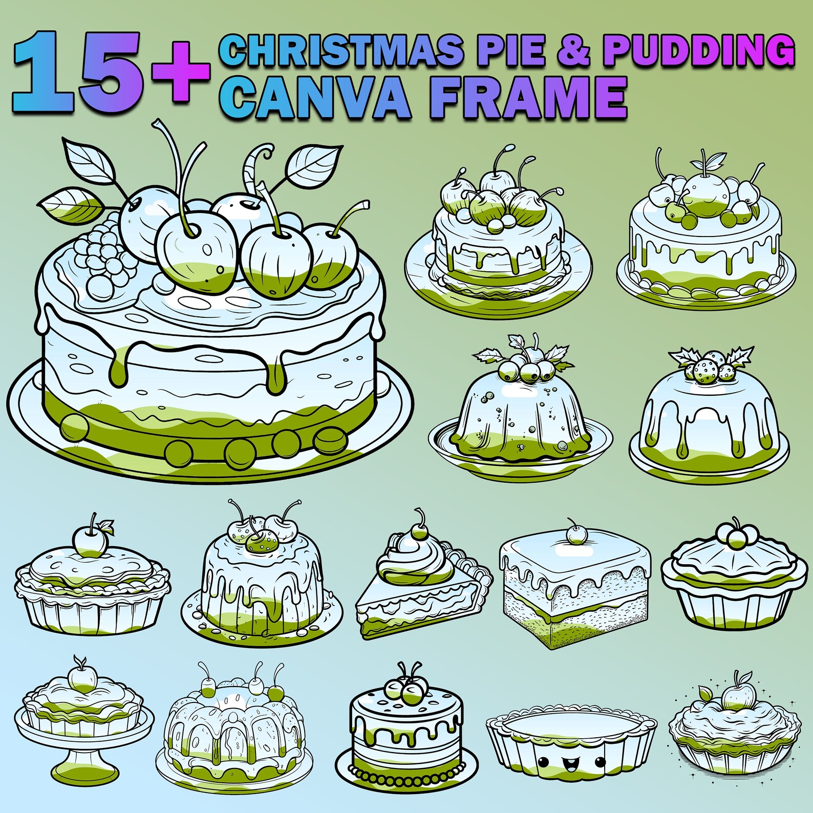 15 DIY Canva Frame Holiday Deserts Designs | Make Your Own Christmas ...