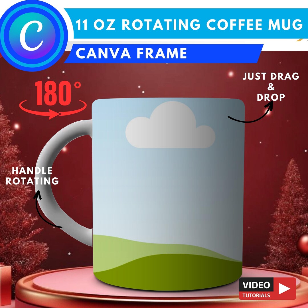 Canva 11oz Rotating Coffee Mug Mockup, Spinning Mug, Animated Mug ...