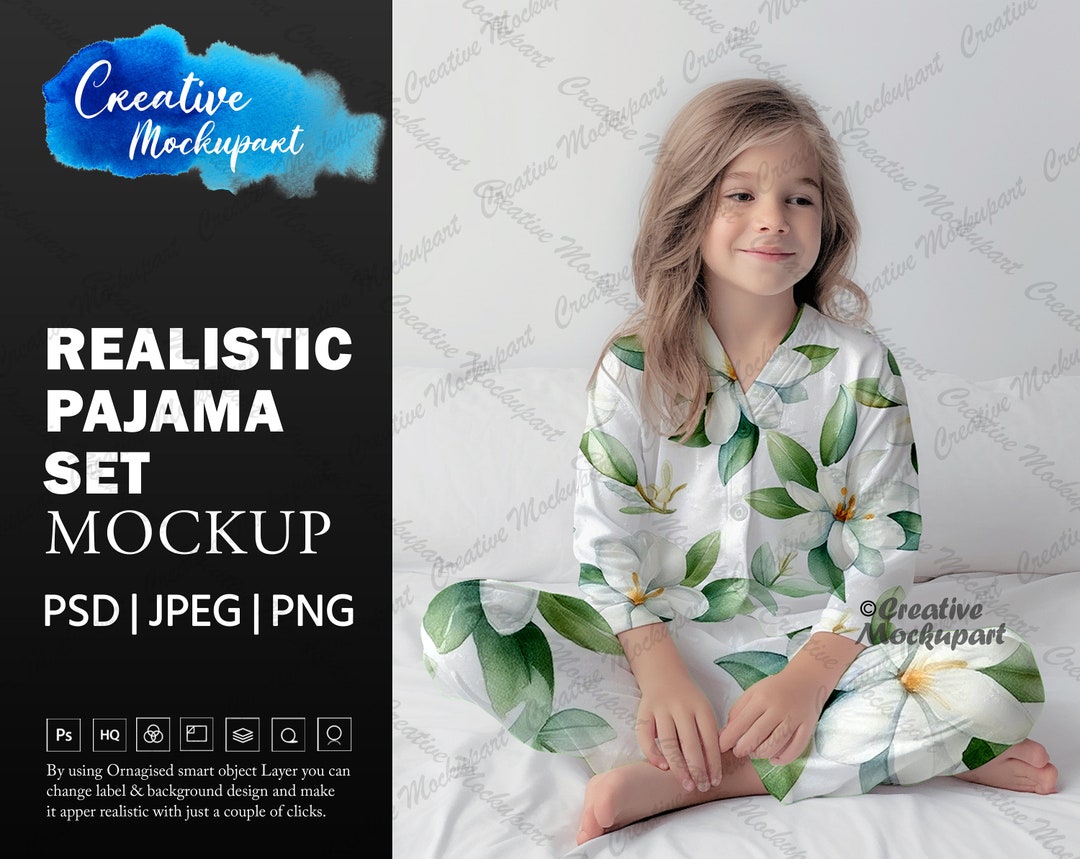 Realistic Pajama Set Mockup | Styled Photography | Sleepwear PJ Mockup ...