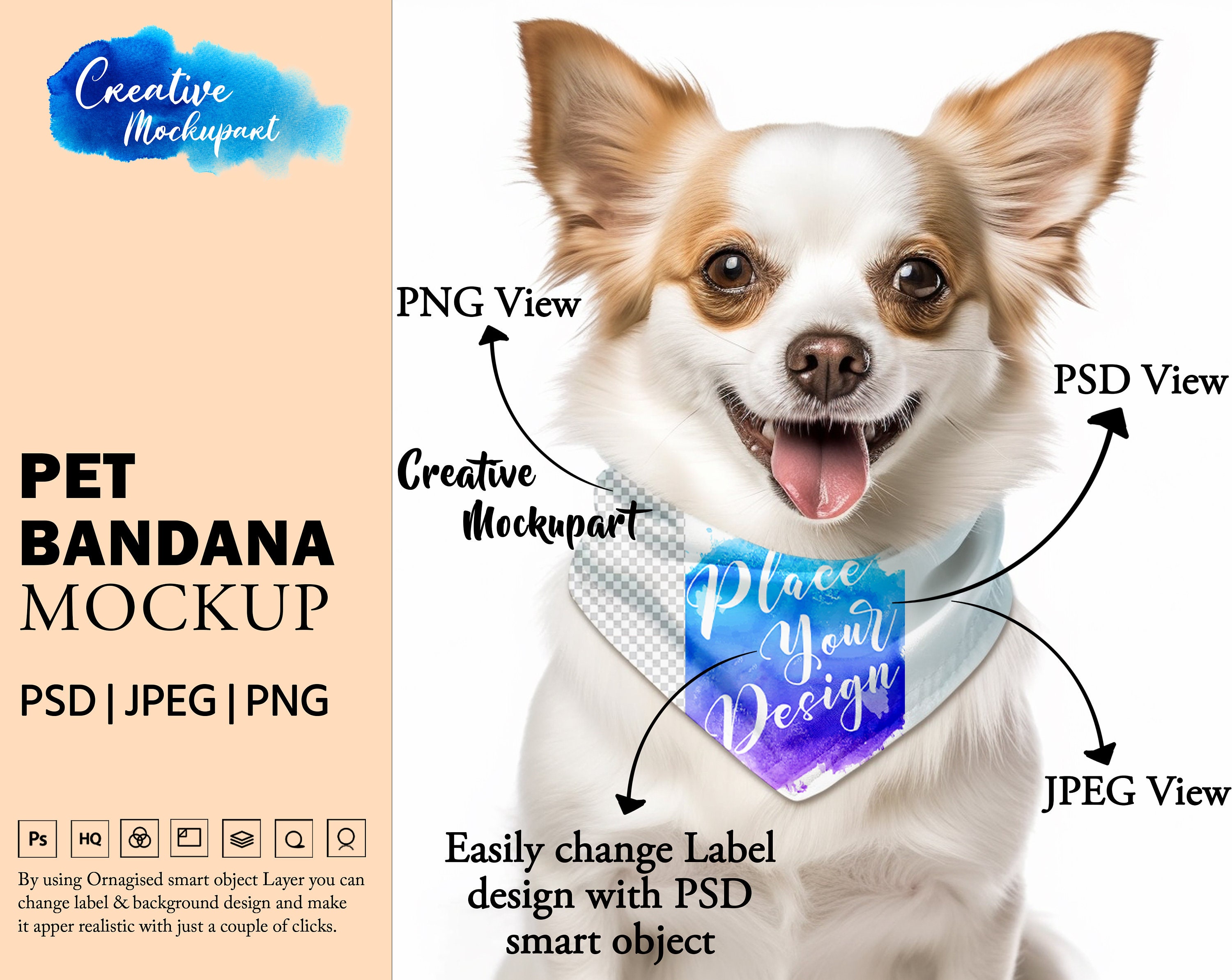 Pet Bandana Mockup for Dye Sublimation dog Bandana Mockup - Etsy Australia