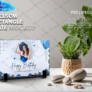 DYE Sublimation Rectangle Slate Mockup Template | Add Your Own Design ...
