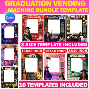 Canva Graduation Vending Machine Template Bundle, DIY, 8x10, 12X16 ...