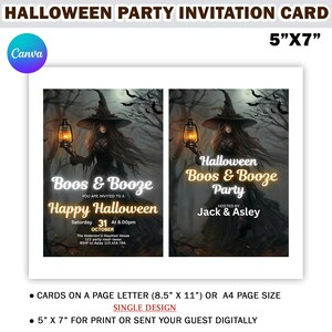 Editable Witchy Halloween Invitation, Printable Costumes Vintage Gothic ...