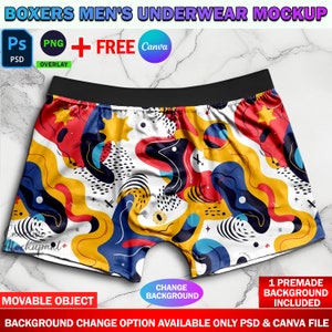 Dye Sublimation Boxers Men's Underwear Mockup, Briefs Mockup, Polyester ...