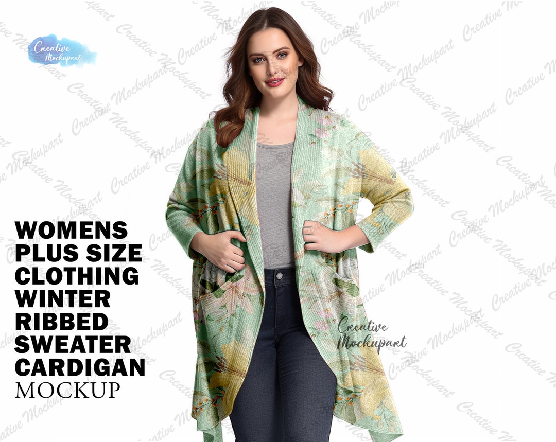 Woman's Plus Size Clothing Winter Ribbed Sweater Cardigan - Etsy UK