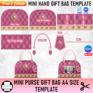 Branded Fashion Purse Gift Bag Box Template, DIY Designer Handbag Gift ...