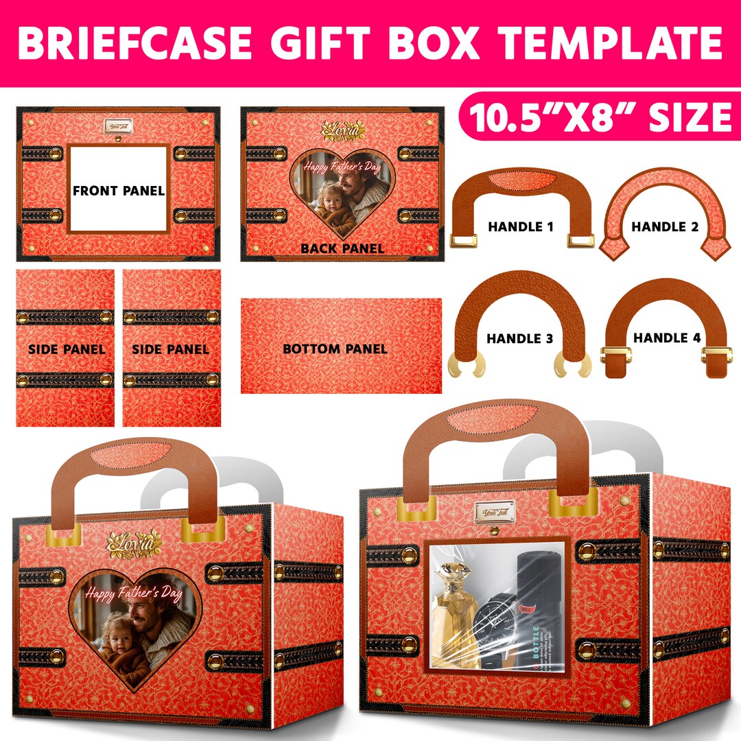 Briefcase Gift Box Template, Designer Handbag With Gift Card Holder ...