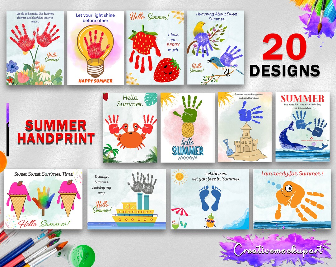 Summer Handprint Craft Bundle | Printable Summer Classroom Kids ...