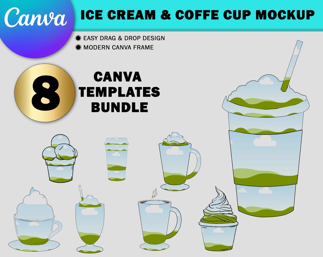 Canva Frame Coffee Cup and Ice-cream Template | Make Your Own Cold ...