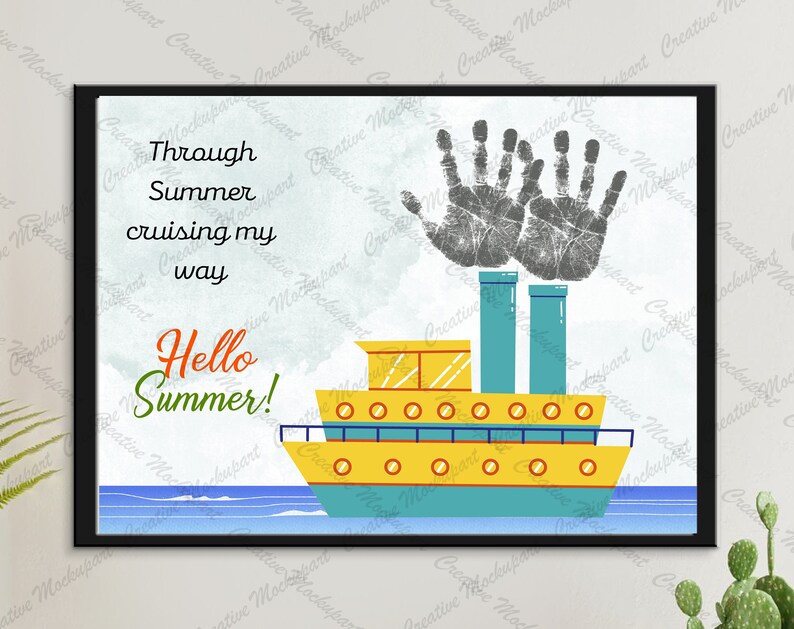 Summer Handprint Boat Craft: Kids' Activity Baby Art - Etsy