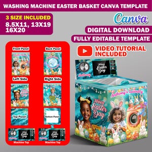 Top Load Washing Machine Gift Box Canva Template, Editable Foam Board ...