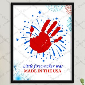 DIY 4th of July Handprint Craft Bundle, Printable Keepsake Independence ...