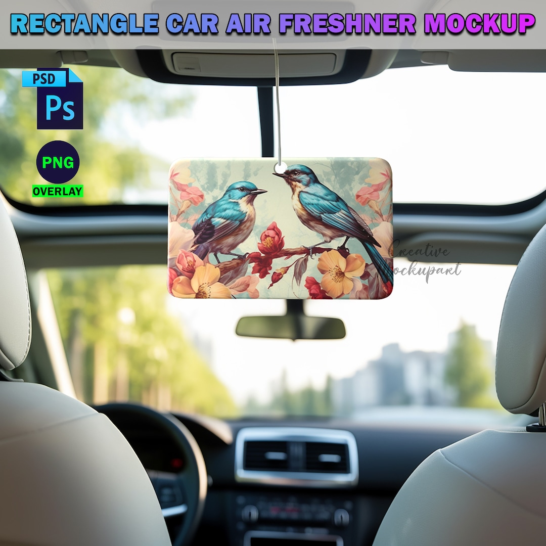 Air Freshener Mockup, Rectangle Car Air Freshener Mockup for Dye ...