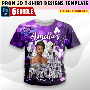 6x PSD Viral Prom 3D Shirt Design Bundle, Prom T-shirt Design Templates ...