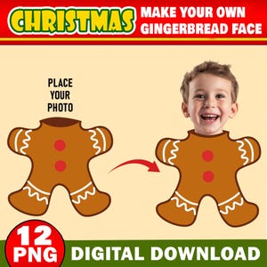 Gingerbread Add Your Own Photo Picture PNG Bundle, Christmas Add Photo ...