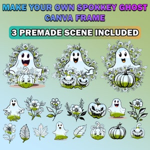 Canva Make Your Own Halloween Frames Design, Editable Canva Spooky Cute ...