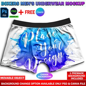 Dye Sublimation Boxers Men's Underwear Mockup, Briefs Mockup, Polyester ...
