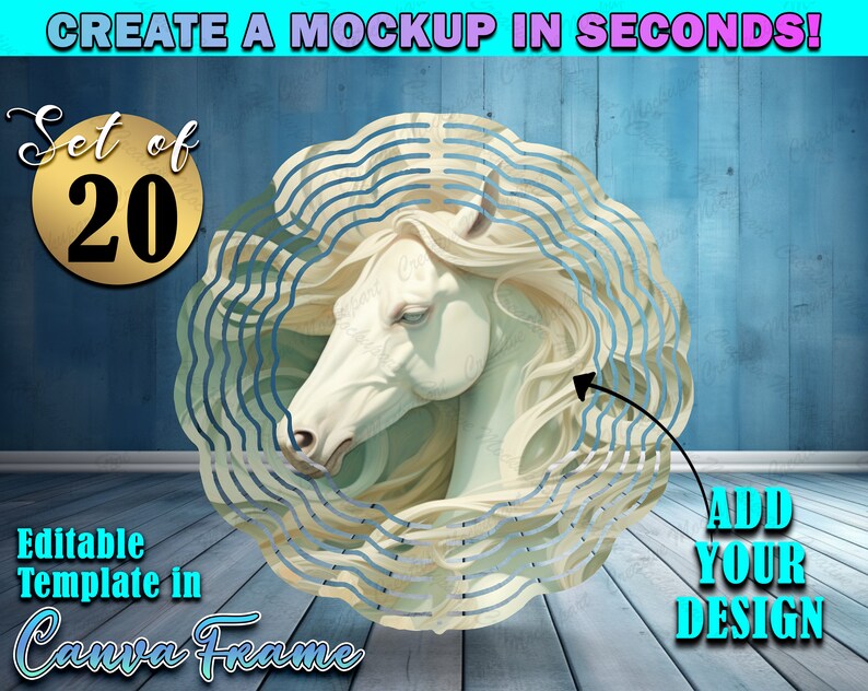 10 Inch Wind Spinner Canva Frame Mockup SET OF 20 Different - Etsy