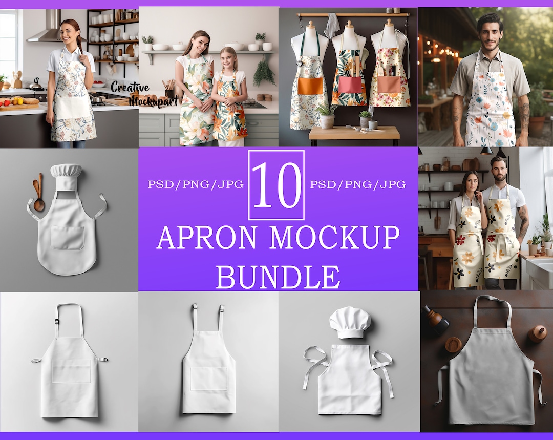 10+ Apron Mockup Bundle | Men Apron Mockup| Kitchen Apron Mockup | Flat Lay Apron Mockup| Chef ...