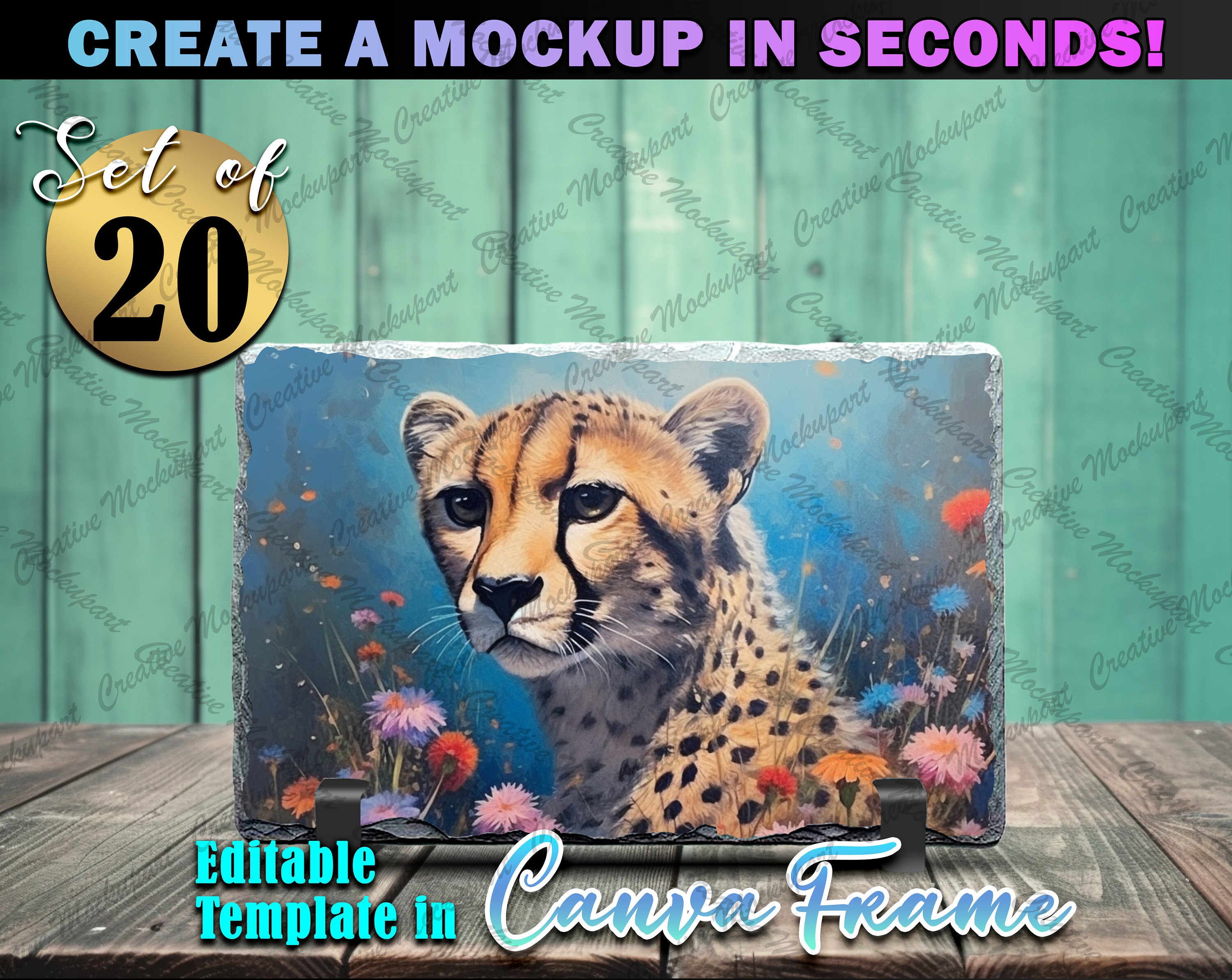 Rectangle Slate Canva Frame Mockup | Change Background, DYE Sublimation ...
