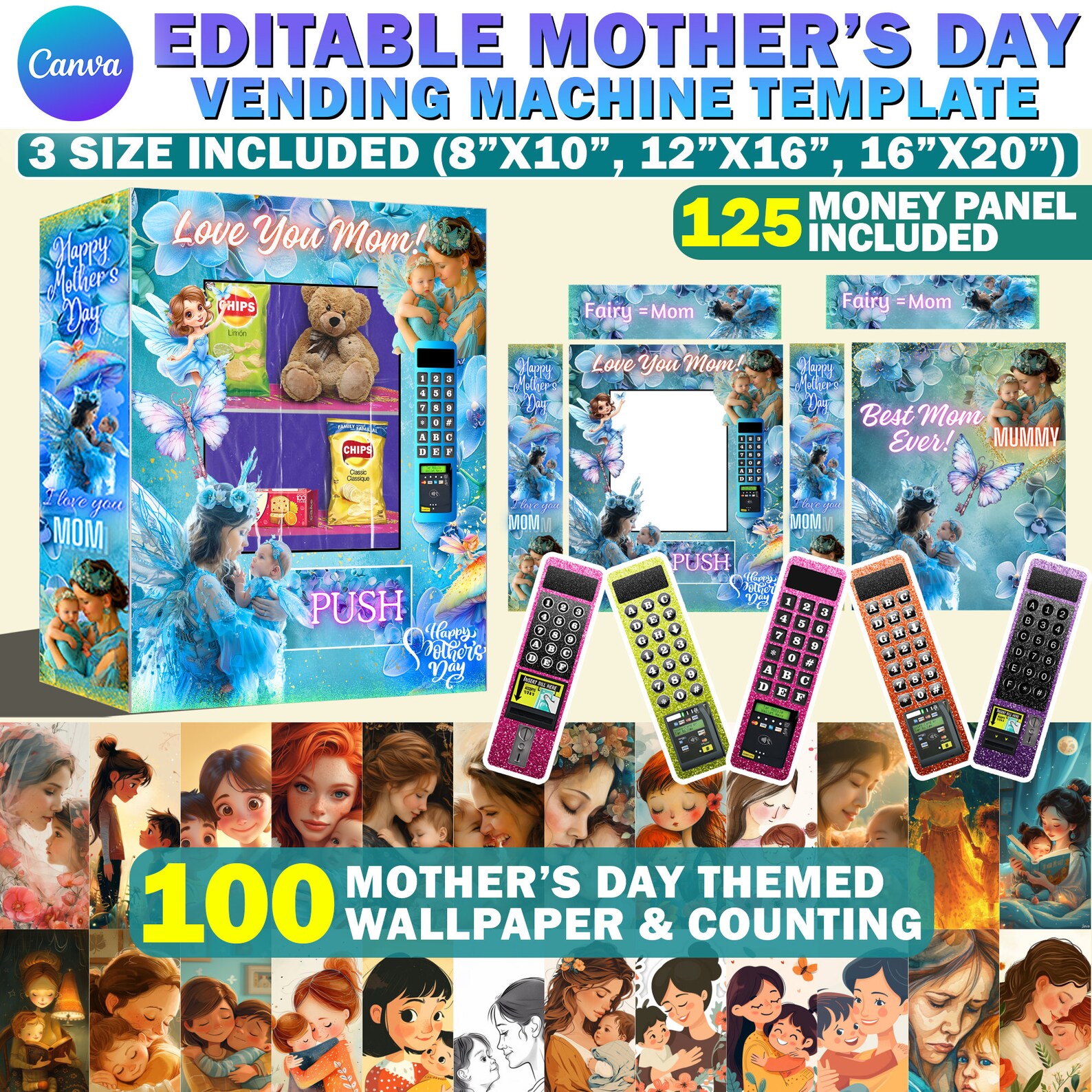 Mother's Day Vending Machine Template, Fairy Theme Vending Machine ...
