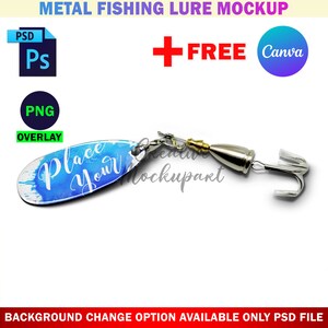 Dye Sublimation Fishing Lure Mockup, White Fishing Lure Template ...