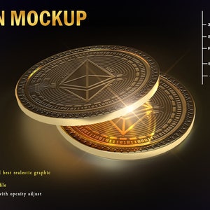 Coin Mockup - Gold/silver/bitcoin/litecoin/eethereum Mockup |add Your ...