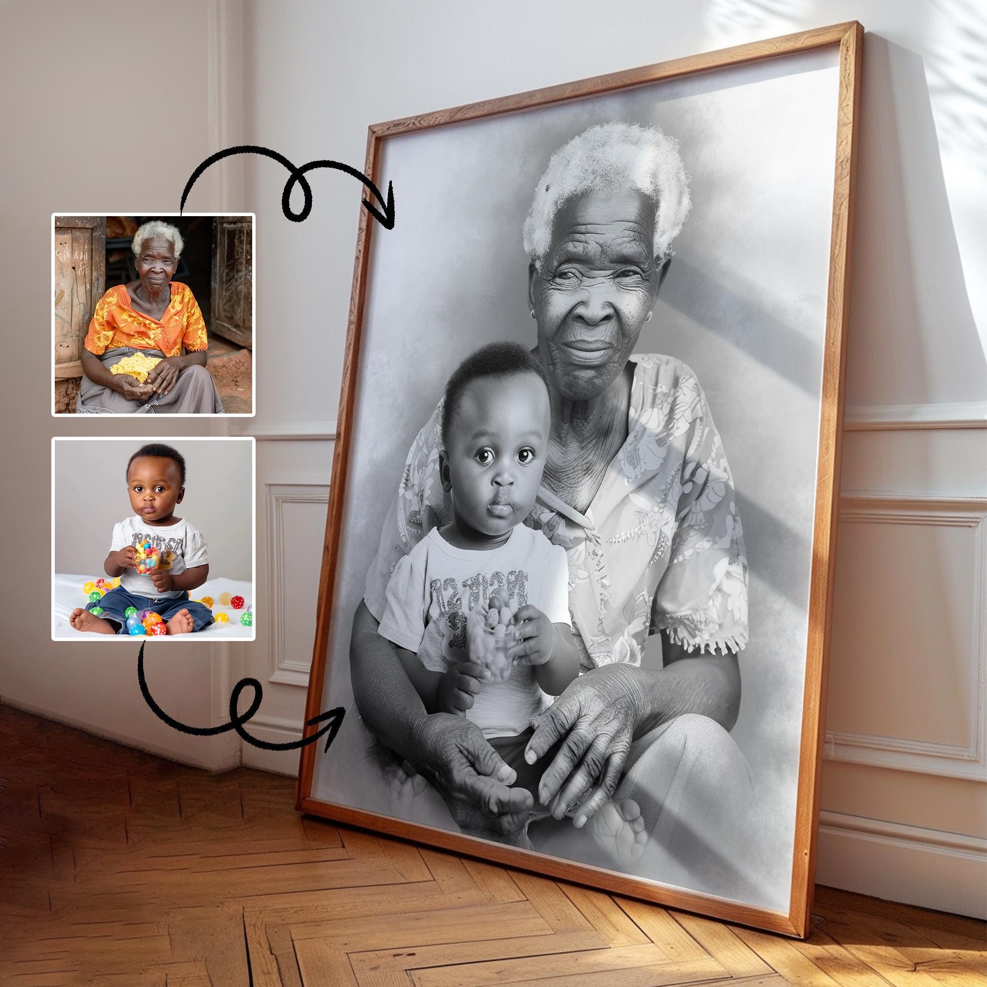 Add Deceased Loved Person to Photo, Custom Memorial Portrait Include ...