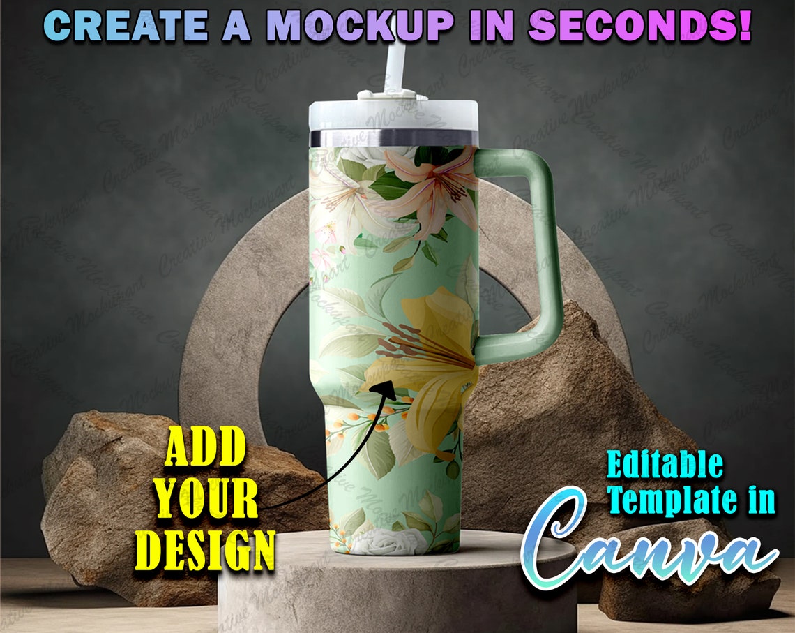 Canva Frame Stanley Cup Tumbler Mockup Canva Tumbler Mockup - Etsy Canada