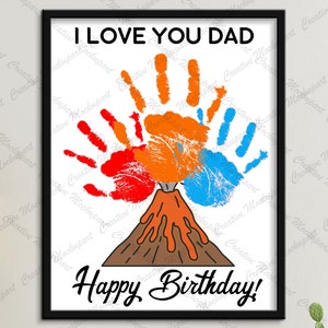 Happy Birthday Dad Handprint Art Bundle | Footprint Art Craft ...