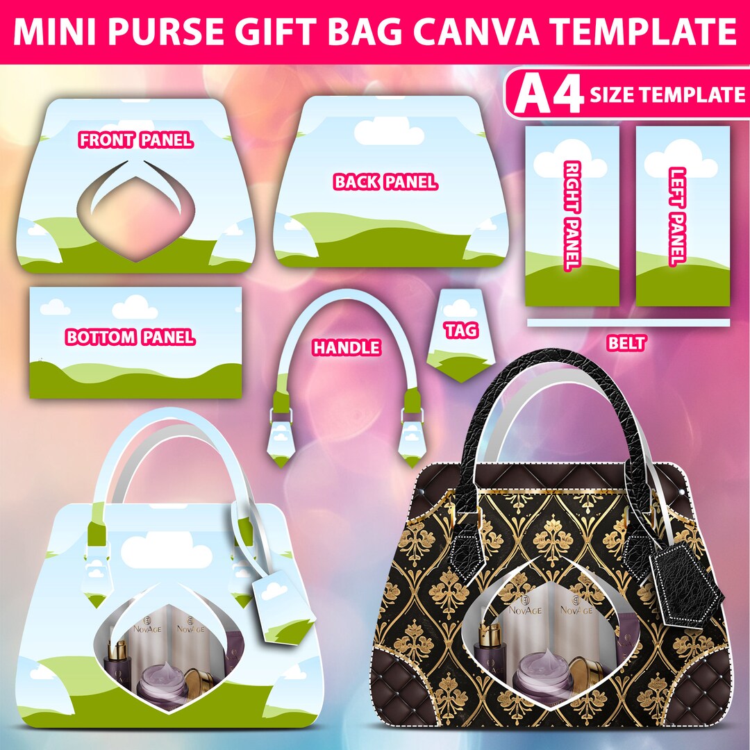 Canva Purse Gift Bag Template, Designer Handbag Gift Box, Luxury ...