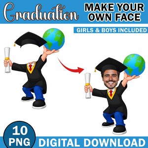 DIY Graduate Yourself PNG, Graduation Add Your Own Photo Face, Grad ...
