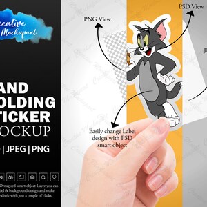 Hand Holding Sticker Mockup Decal Mockup Cute Sticker - Etsy
