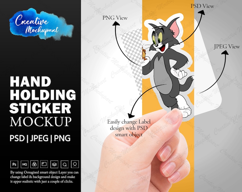 Hand Holding Sticker Mockup Decal Mockup Cute Sticker - Etsy