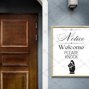 Please Knock Before Entering Sign Printable Pack, Welcome Please Wait ...