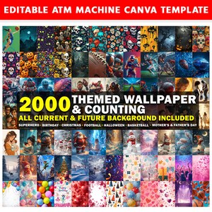 Canva ATM Machine Template, 8.5X11, 12x16 & 16x20 Blank Template, Money ...