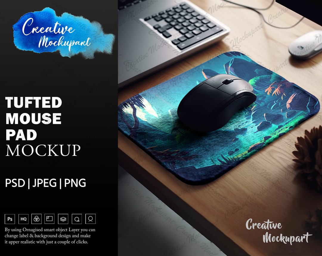 Tufted Mouse Pad Mockup Gaming Desk Mat Mockup stock Photography Gamer ...