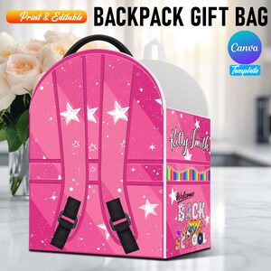Backpack Gift Box Design, Back to School Gift Book Bag Gift Box Canva ...