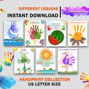 Summer Handprint Craft Bundle | Printable Summer Classroom Kids ...
