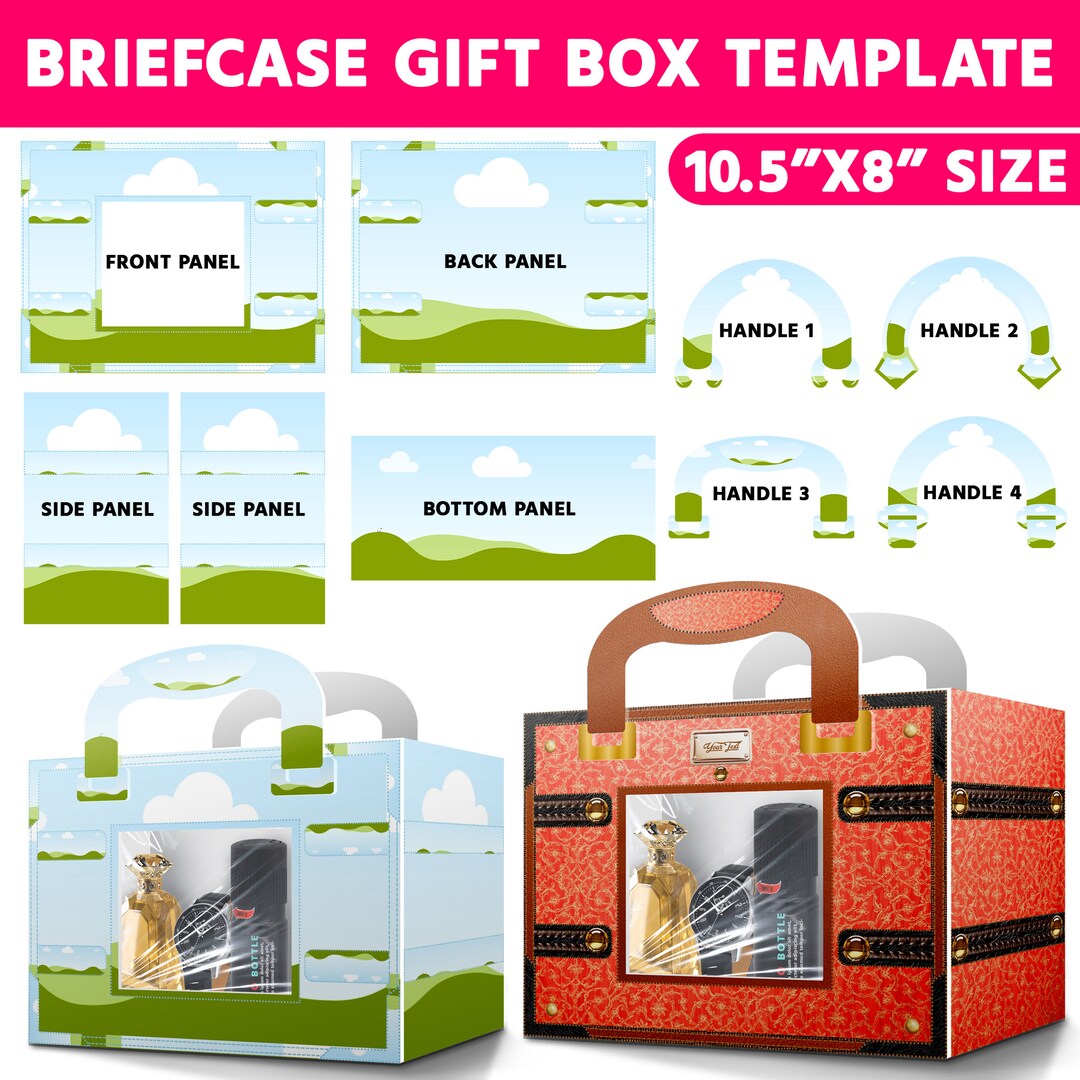 Briefcase Gift Box Template, Canva Editable, Designer Handbag With Gift ...
