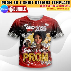 6x Viral Prom 3D Shirt Design Bundle, Prom T-shirt Design Canva ...