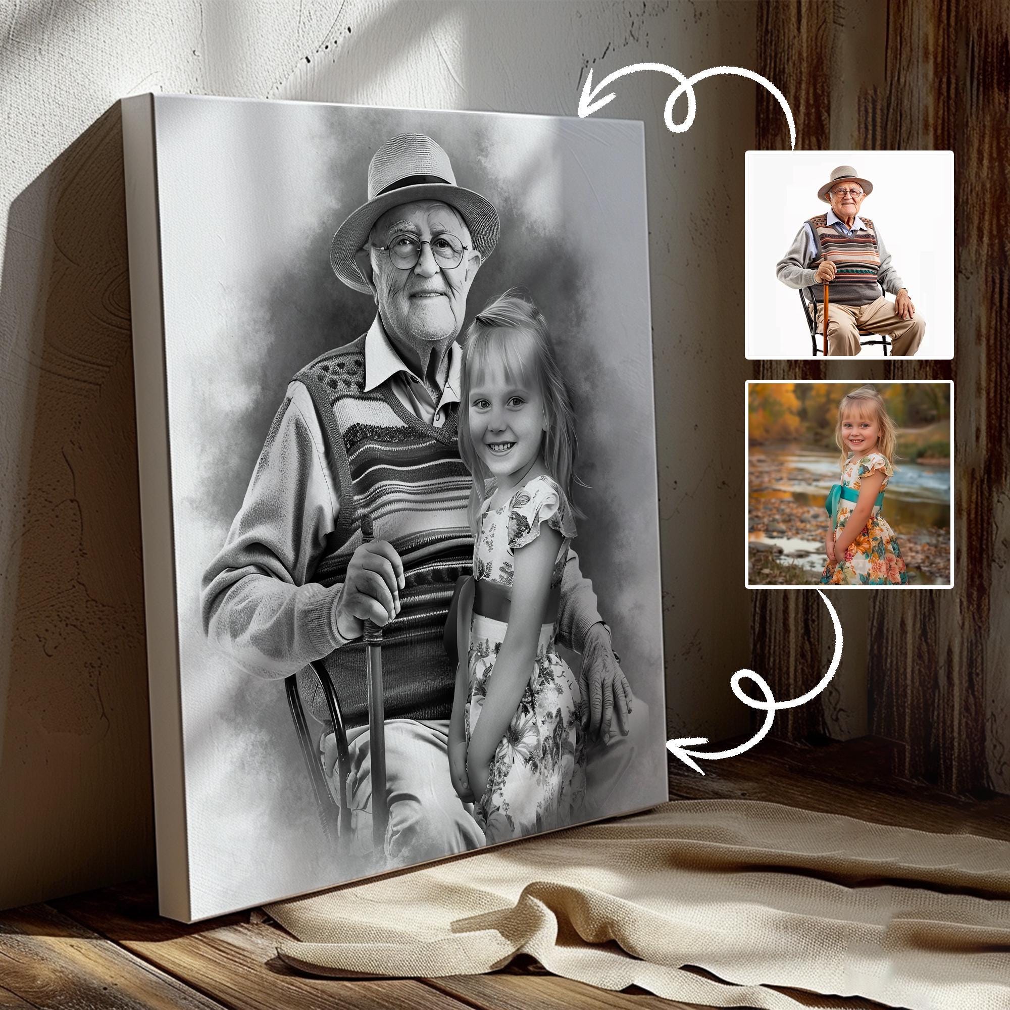 Add Deceased Loved Person to Photo, Custom Memorial Portrait Include ...