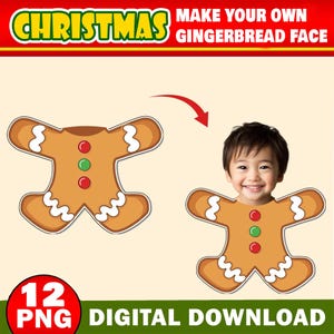 Gingerbread Add Your Own Photo Picture PNG Bundle, Christmas Add Photo ...