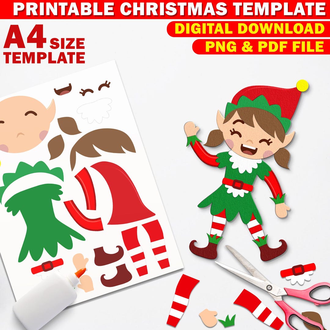 DIY Build an Elf Printable Craft for Kids| Christmas Winter Kids ...