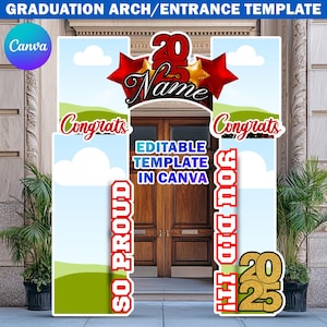 Graduation Entrance Arch Design Canva Template Bundle, Graduation Arch ...