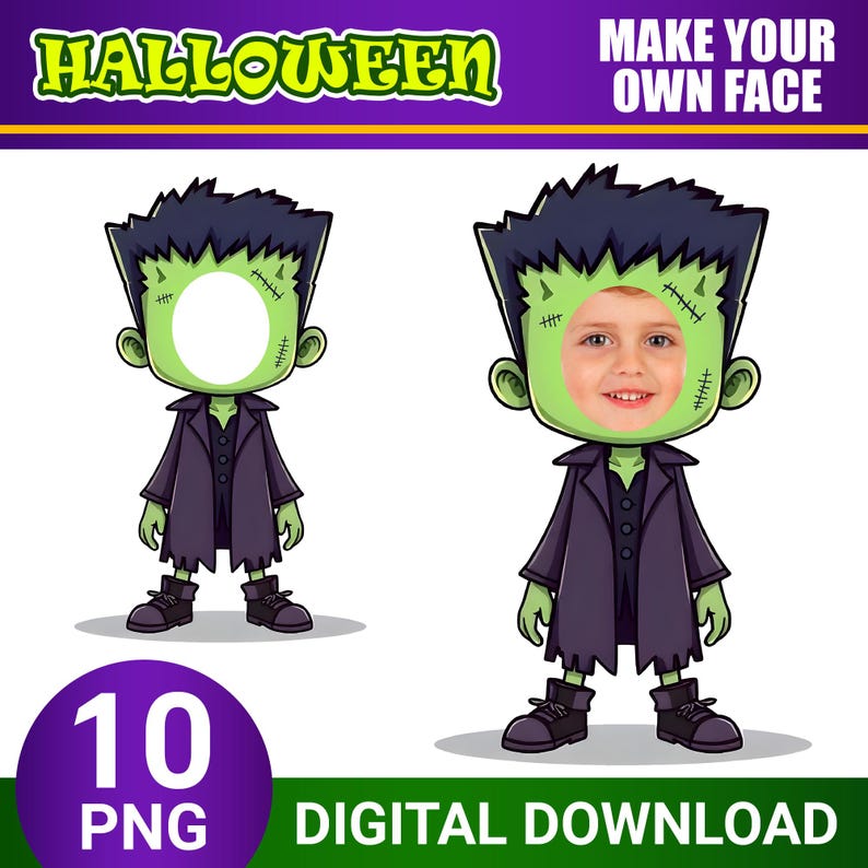 10x Halloween Add Your Own Zombie Photo Picture PNG Bundle, Zombie ...