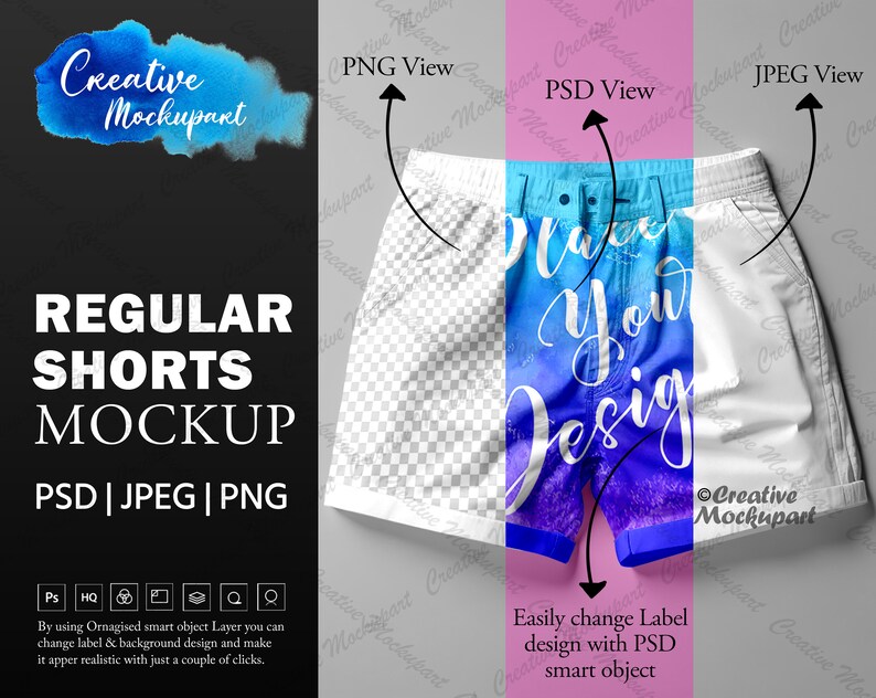 Regular Shorts Mockup | DYE Sublimation Streetwear Mesh Shorts Template ...