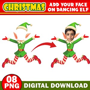 DIY Christmas Add Your Own Custom Photo Face Ornament, Elf Yourself PNG ...