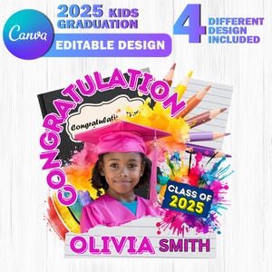 Kids Graduation Design Template, Grad Flyer, T-shirt Design, Grad Fan ...
